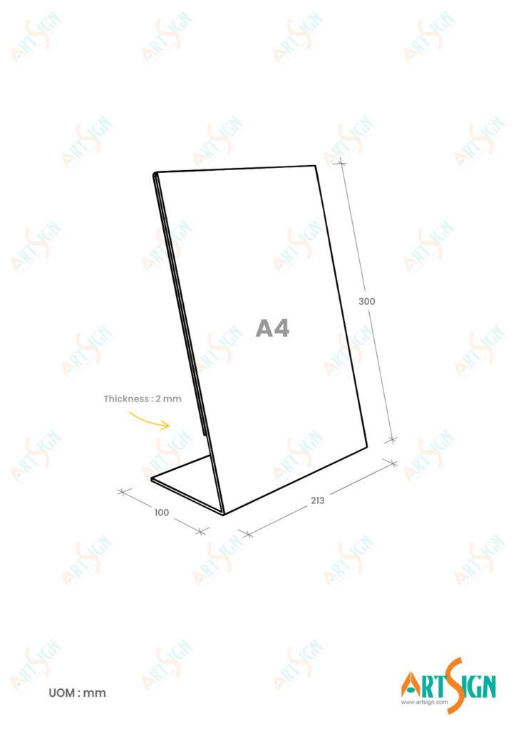 Acrylic card stand A4 L Portrait – Artsign