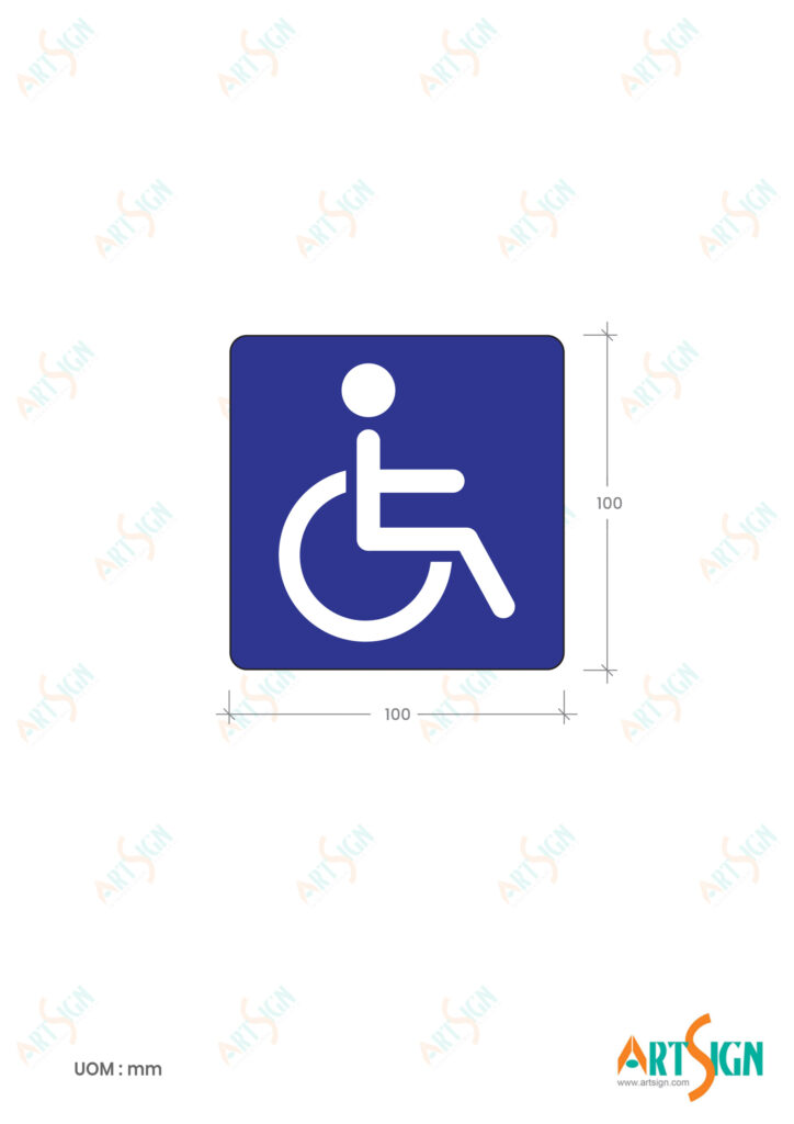 Acrylic Sign Handicap 100 x 100mm – Artsign