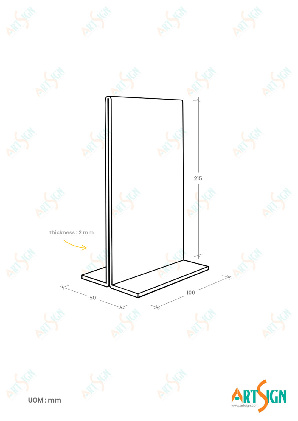 Acrylic card stand DL T Portarit – Artsign