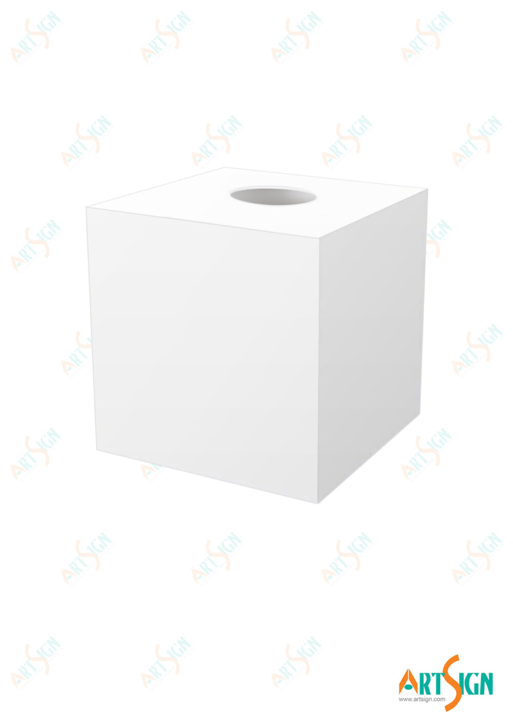 Lucky Draw Box 12 inches White with center hole – Artsign