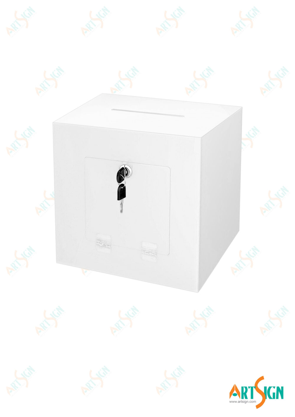 Lucky Draw Box 12 inches White with lock – Artsign