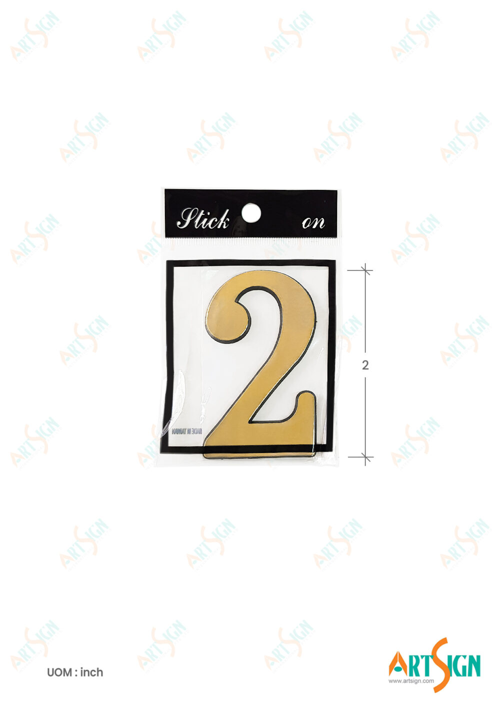 Stick-On-Letter 2in No 2 – Artsign
